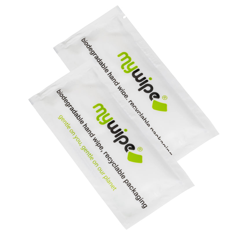 BIODEGRADABLE HAND WIPE IN RECYCLABLE SACHETS - CASE OF 500 – mywipe